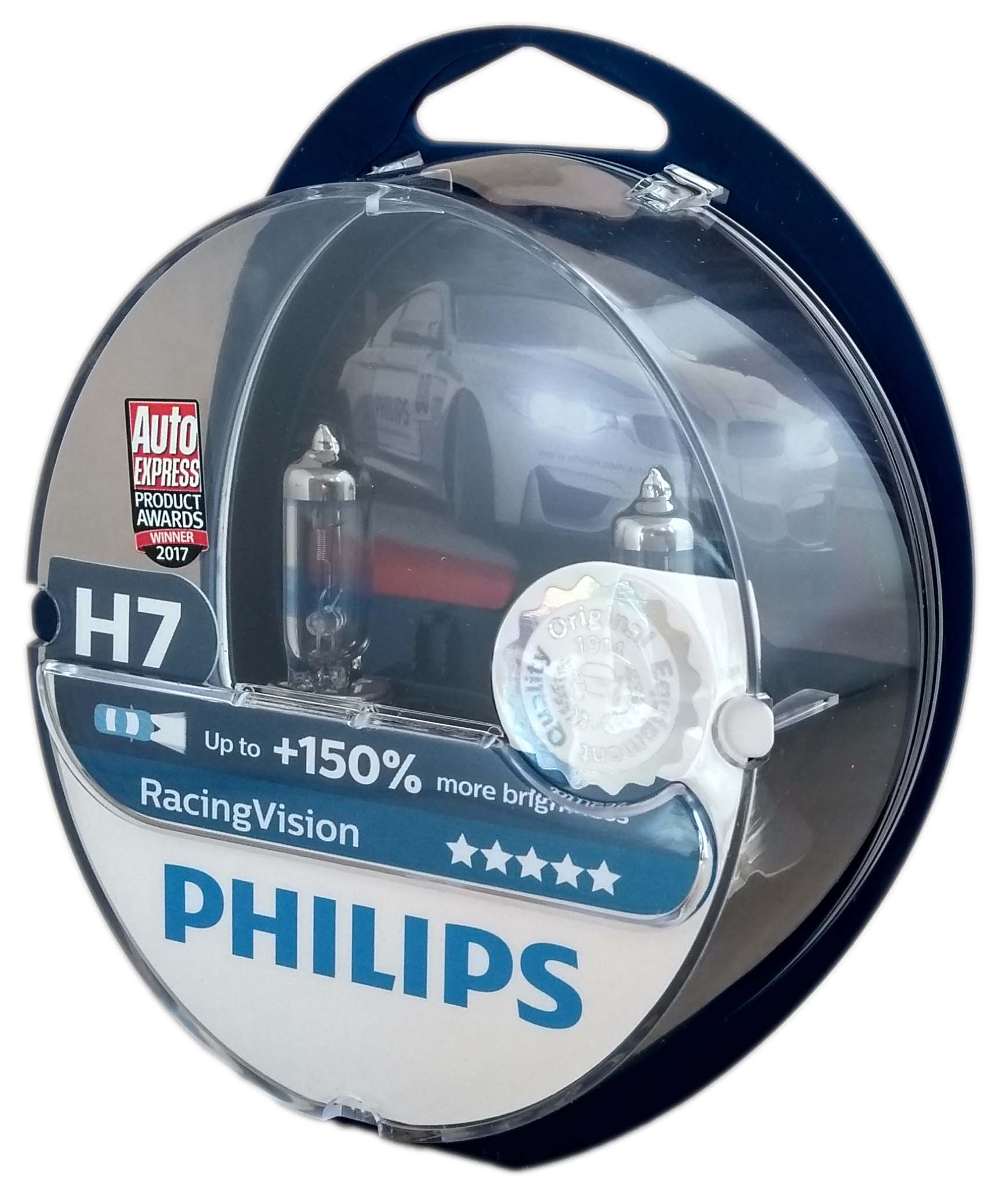 H7 PHILIPS Racing Vision +150% car headlight bulb Set with 2 bulbs ...